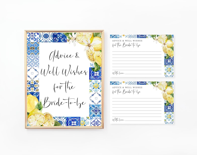 Advice and Well Wishes for the Bride to Be Sign and Cards - Etsy