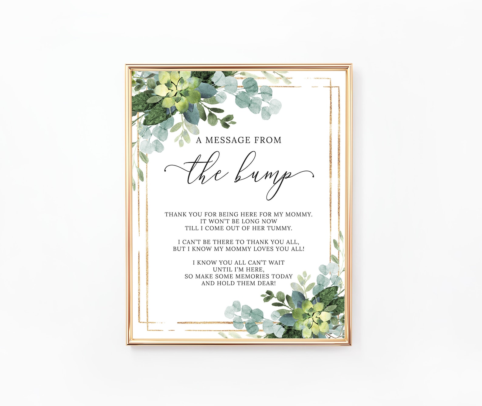 A Message From the Bump Sign, Printable Baby Shower Sign, Baby Shower ...