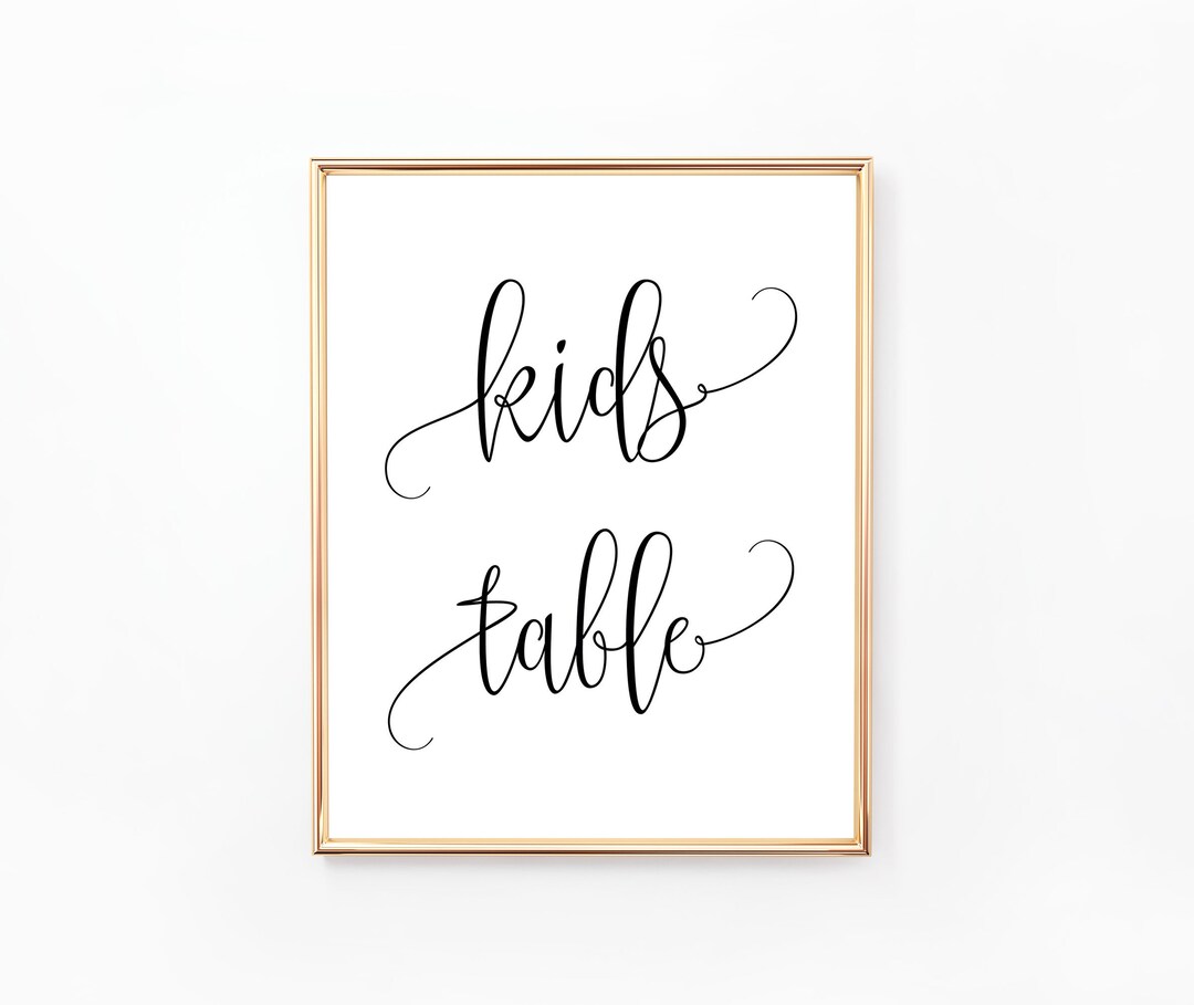 Kids Table Sign, Wedding Sign, Printable Sign, Kids Table Wedding ...