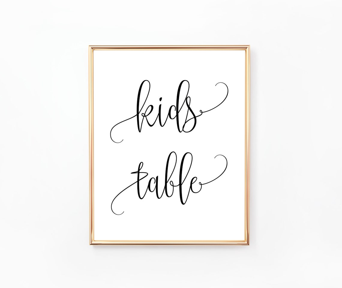 Kids Table Sign Wedding Sign Printable Sign Kids Table - Etsy