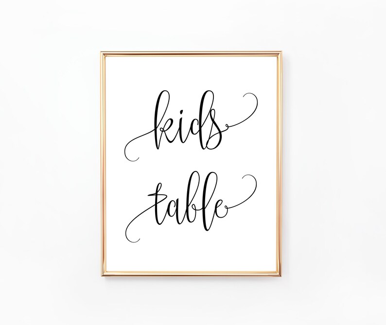 Kids Table Sign Wedding Sign Printable Sign Kids Table - Etsy