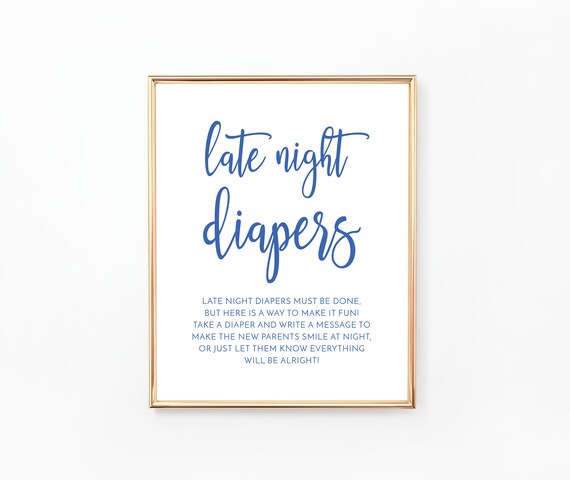 Late Night Diapers Sign Diaper Thoughts Sign Diaper Message - Etsy