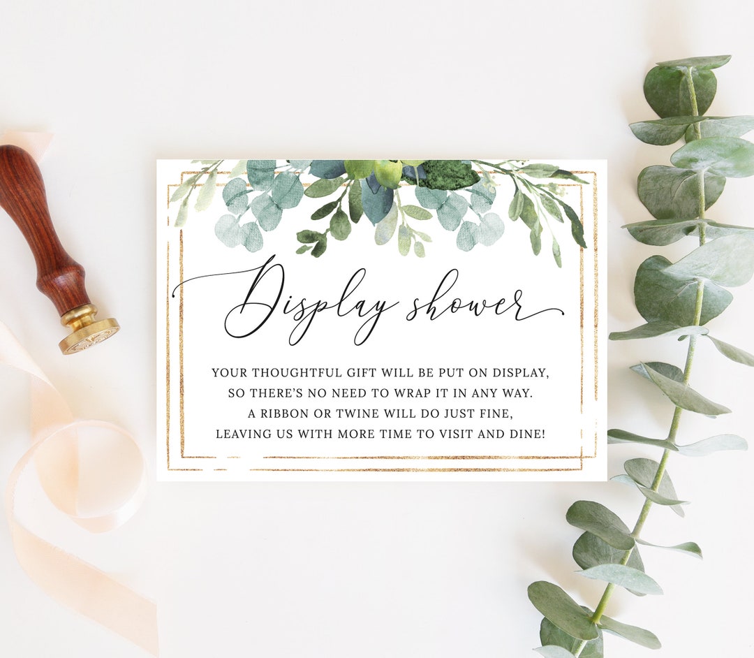 Display Shower Card, Invitation Insert, Wedding, Bridal Shower, Baby ...