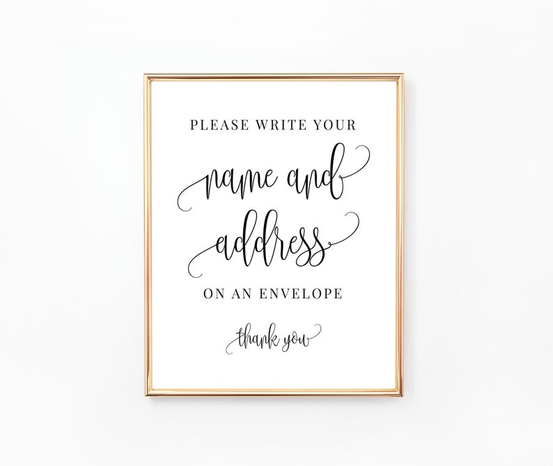 Please Write Your Name and Address on an Envelope Sign - Etsy