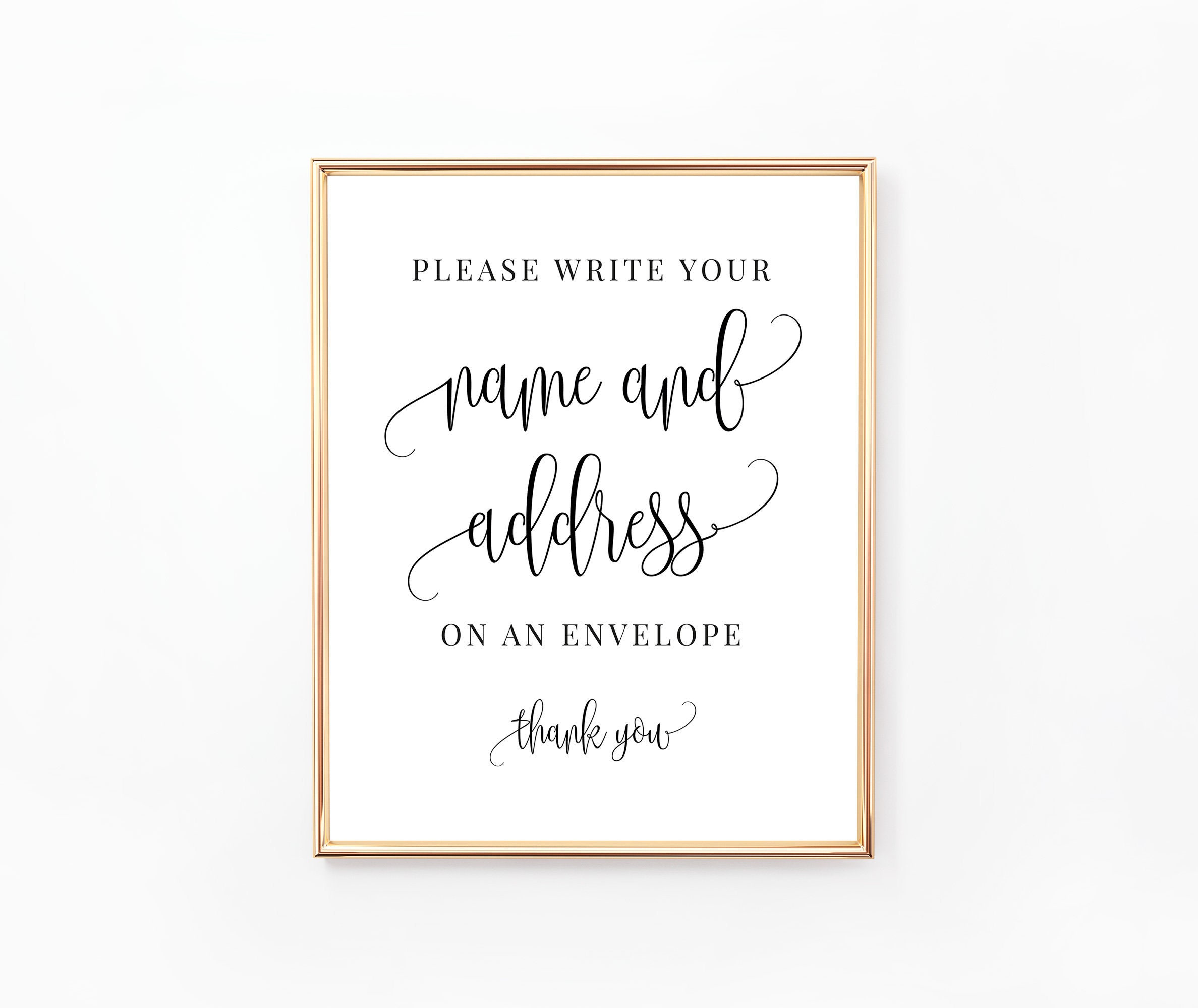 Please Write Your Name and Address on an Envelope Sign, Printable Sign ...