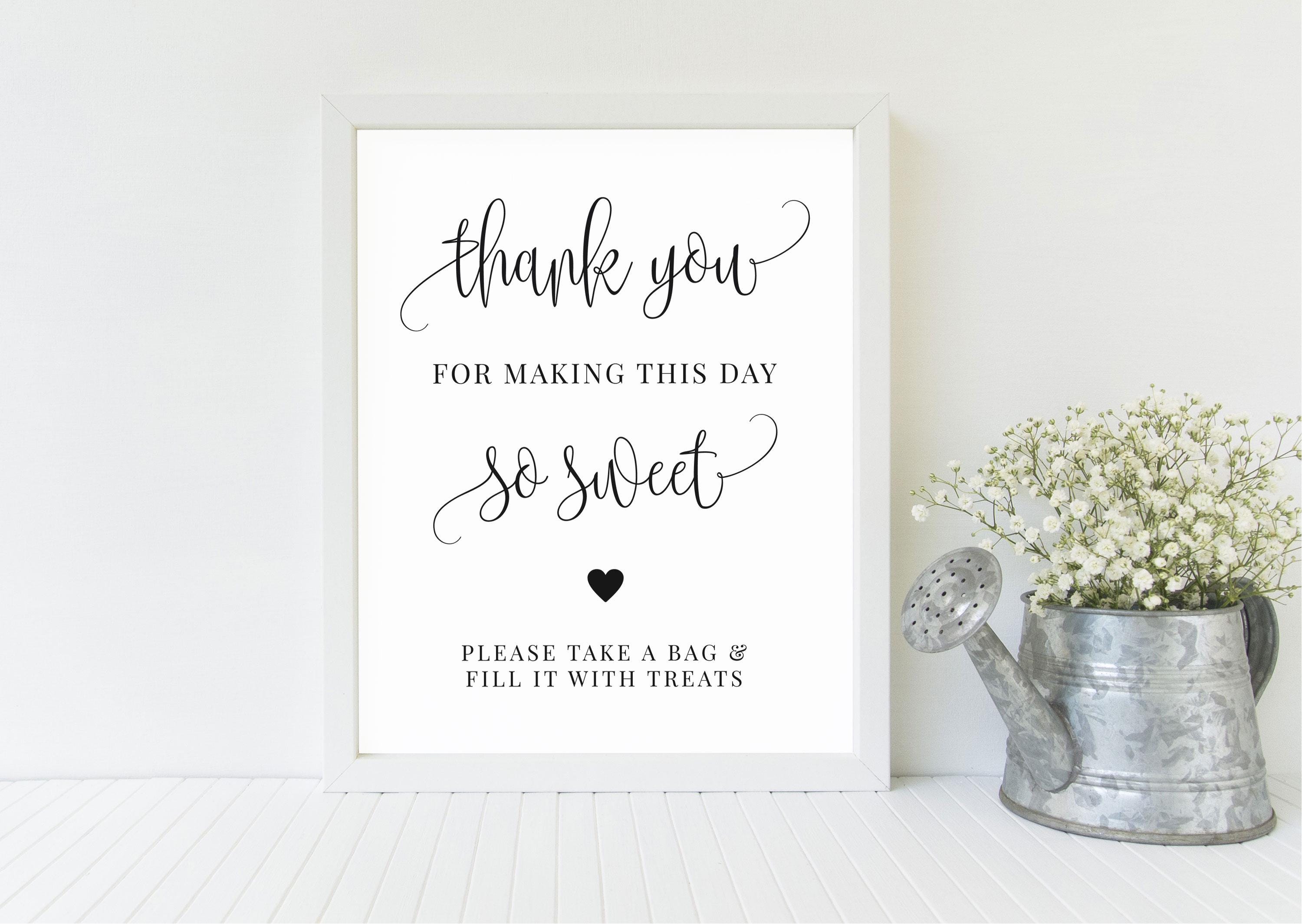 Sweets and Treats Sign, Candy Bar, Desserts, Thank You for Making This ...