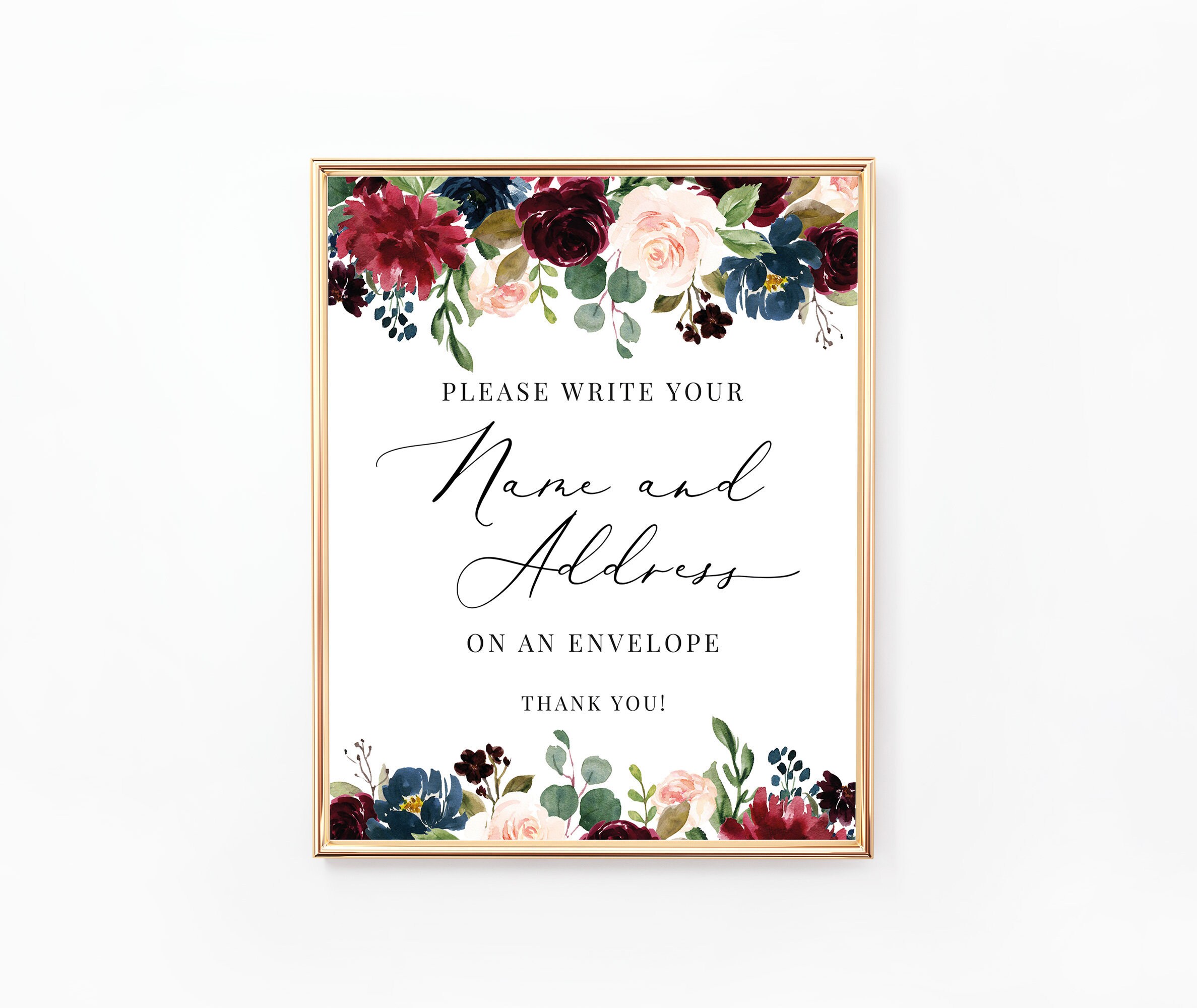 Please Write Your Name and Address on an Envelope Sign | Etsy