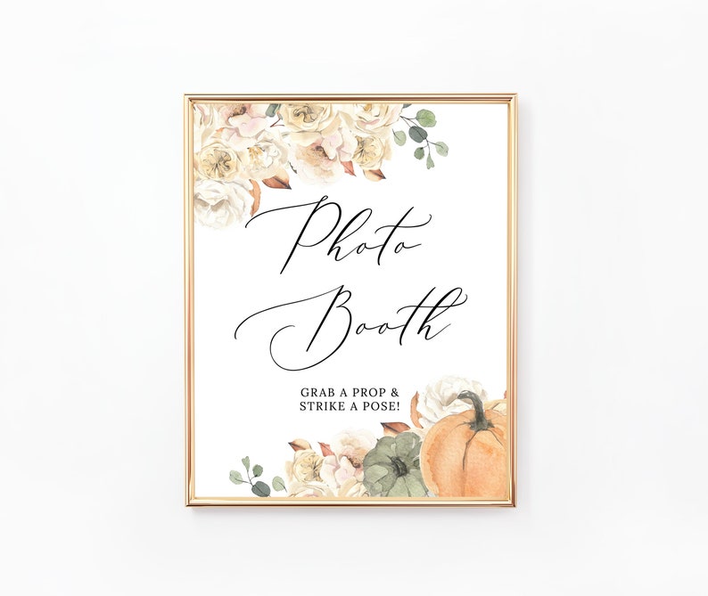 Fall Photo Booth Sign Printable Wedding Sign Floral - Etsy