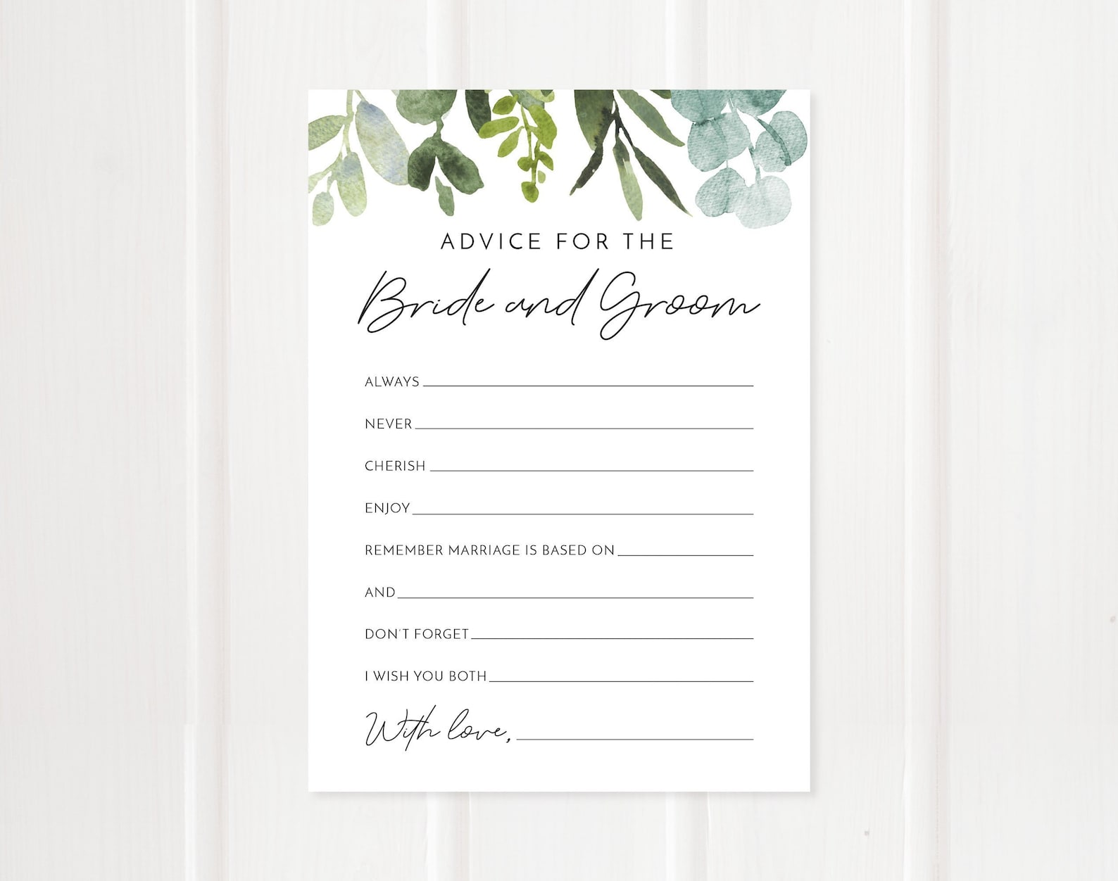 Advice for the Bride and Groom Printable Bridal Shower Game - Etsy