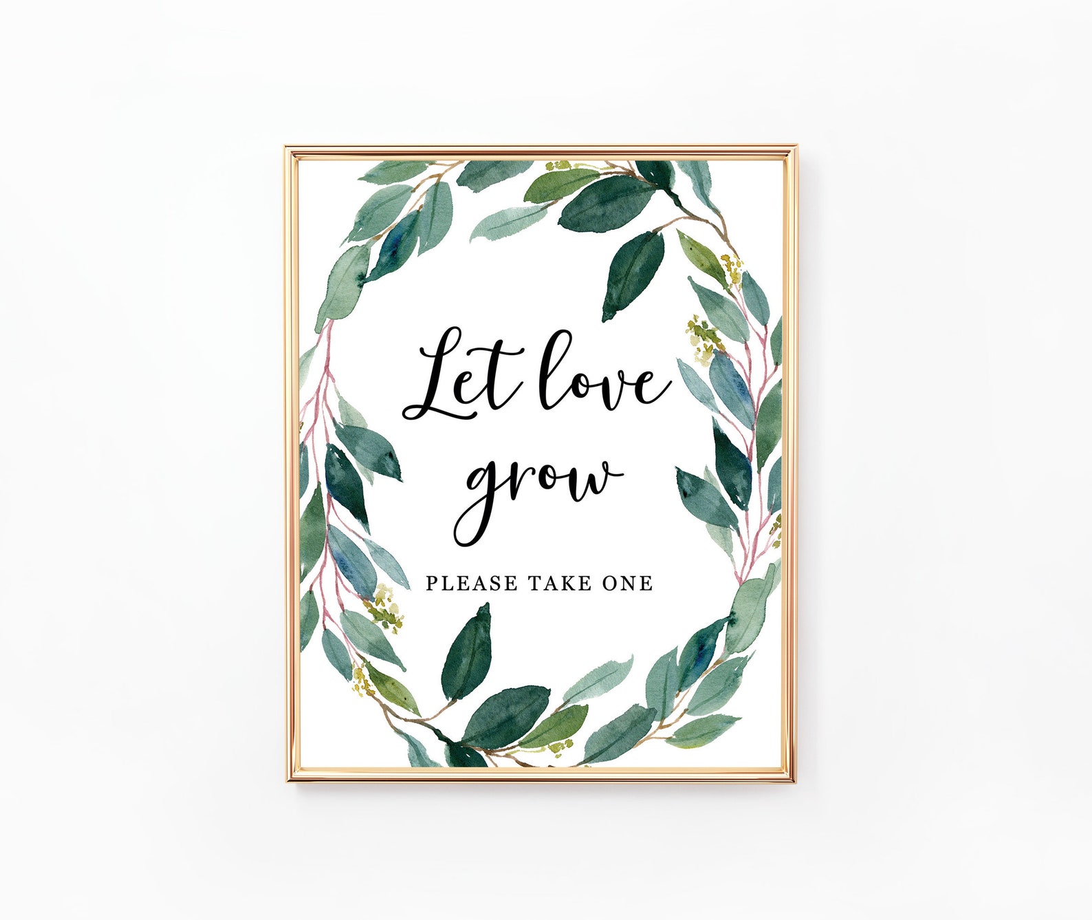 Let Love Grow Sign, Bridal Shower Succulent Favors, Wedding Shower ...