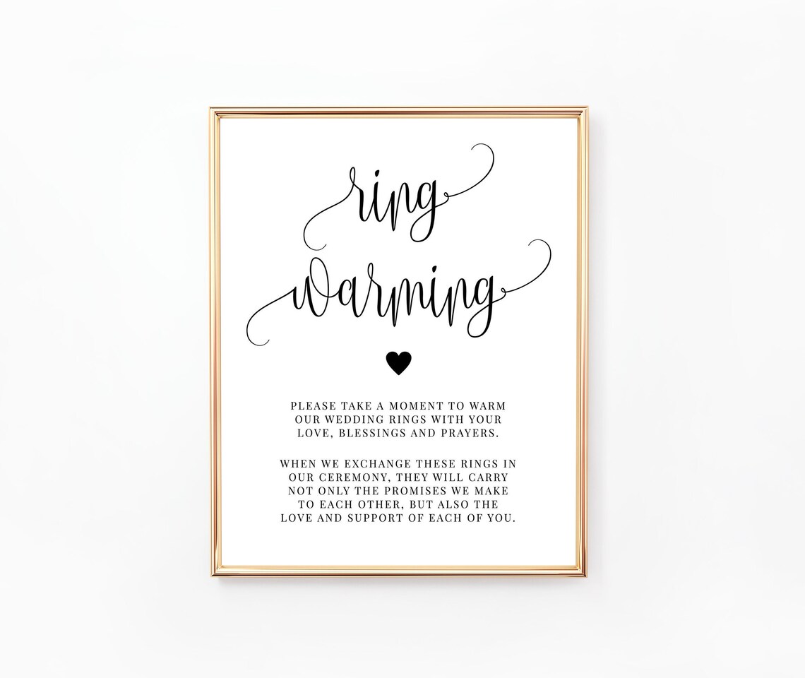 Ring Warming Sign, Wedding Sign, Printable Wedding Sign, Ring Blessing ...