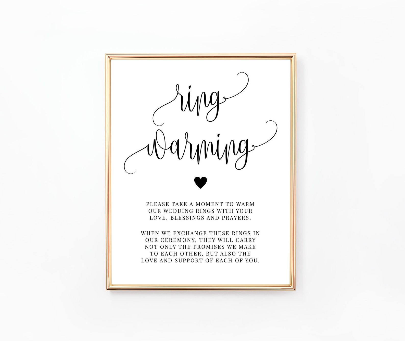 Ring Warming Sign, Wedding Sign, Printable Wedding Sign, Ring Blessing ...