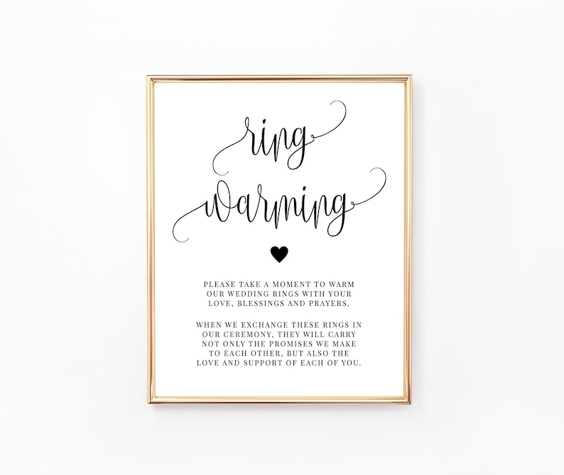 Ring Warming Sign, Wedding Sign, Printable Wedding Sign, Ring Blessing ...