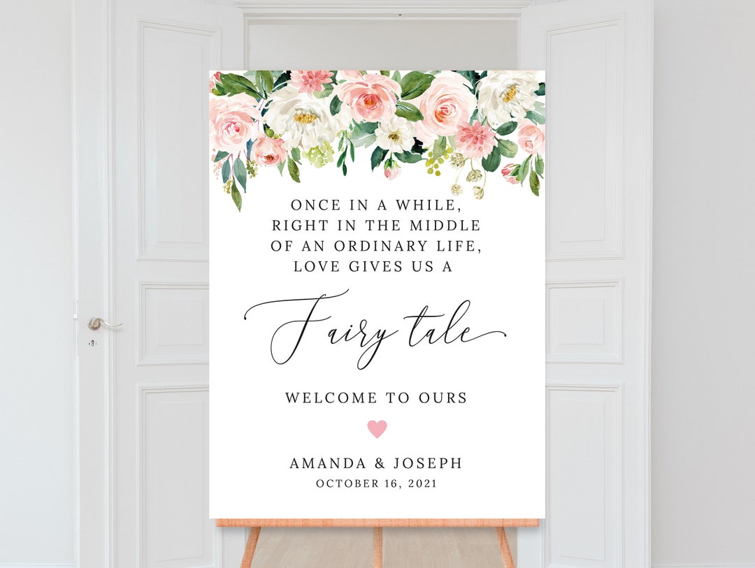 Welcome to Our Fairy Tale, Wedding Welcome Sign, Printable Welcome Sign ...
