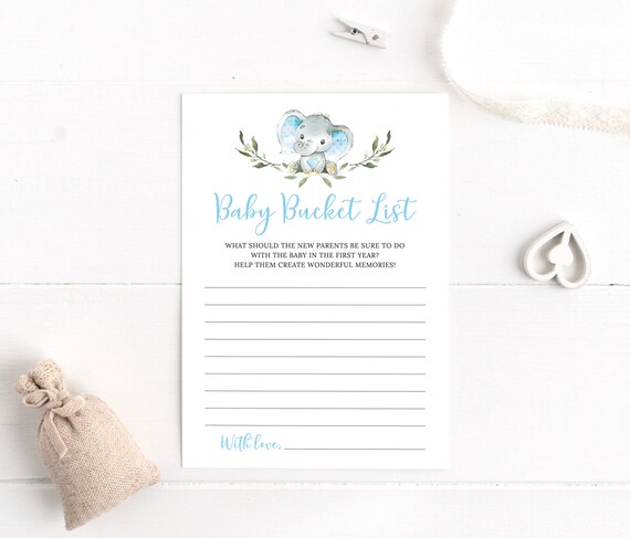 Baby Bucket List Game Baby Shower Game Bucket List for the | Etsy
