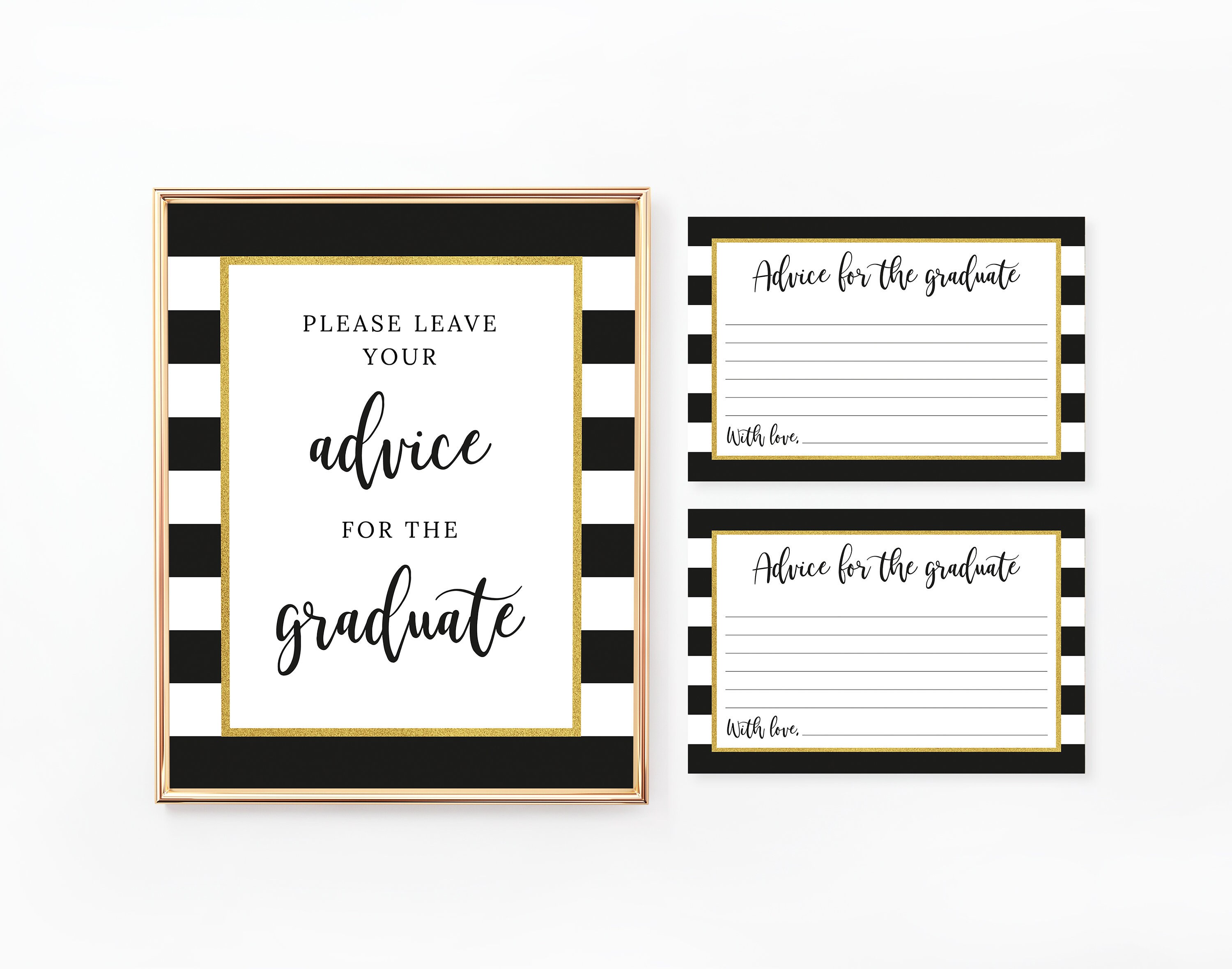 Advice for the Graduate Sign and Cards, Advice Card Words of Wisdom ...