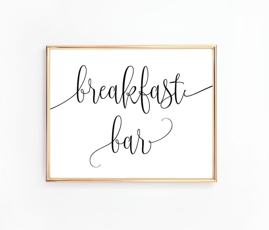 Breakfast Bar Sign, Printable Food Sign, Wedding Food Sign, Printable ...