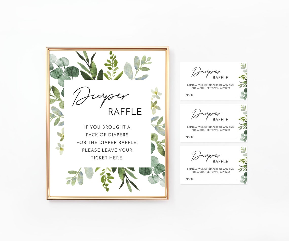 Diaper Raffle Sign and Cards Invitation Insert Diaper Raffle | Etsy