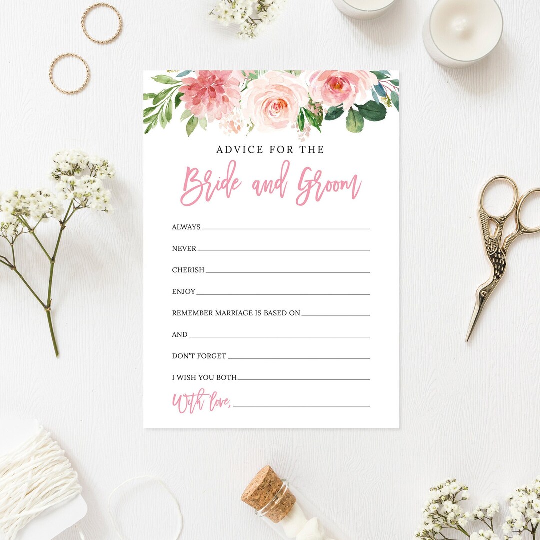 Advice for the Bride and Groom, Floral Bridal Shower, Wedding Shower ...