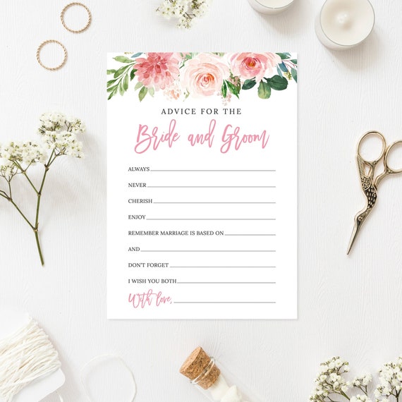 Advice for the Bride and Groom Floral Bridal Shower Wedding | Etsy