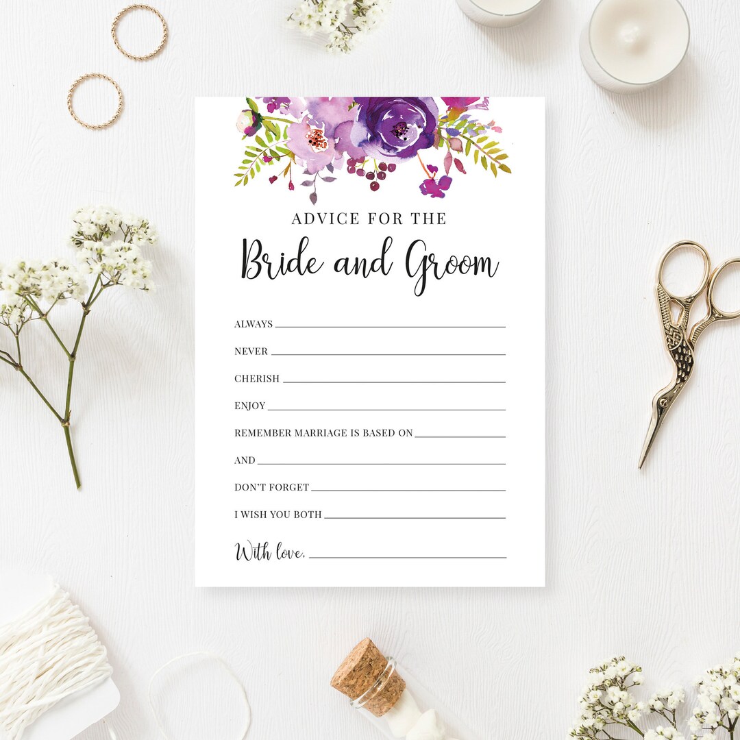Advice for the Bride and Groom, Floral Bridal Shower, Wedding Shower ...
