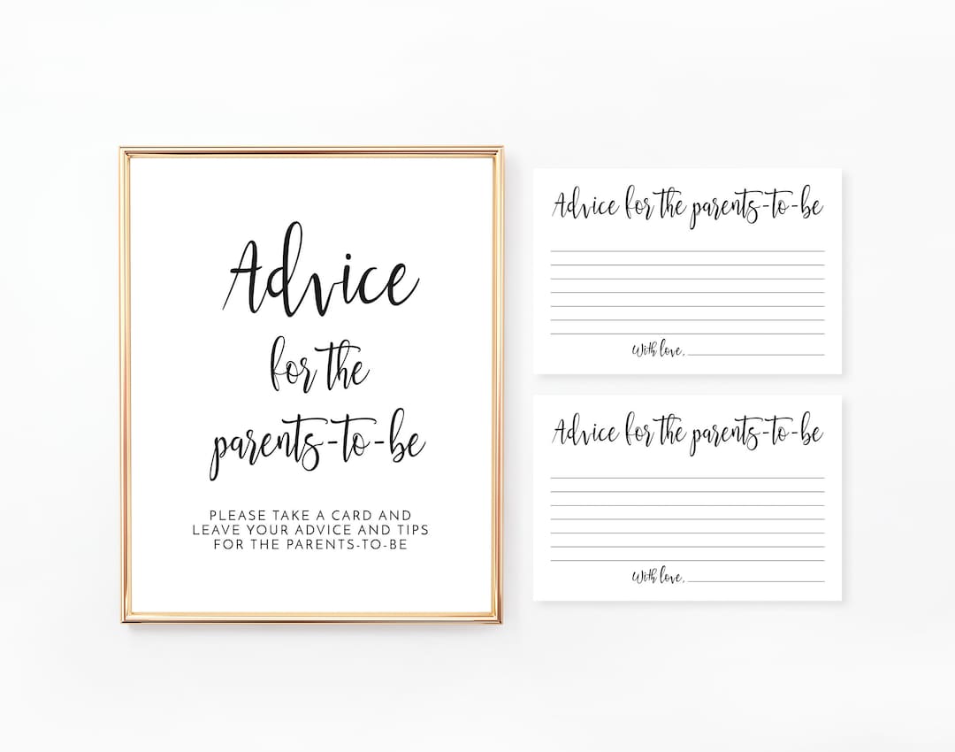 Advice for the Parents-to-be Sign and Cards, Advice Sign, Advice for ...