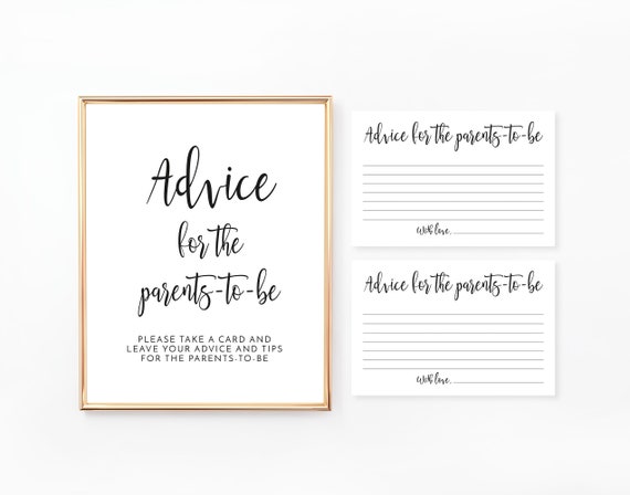 Advice for the Parents-to-be Sign and Cards Advice Sign - Etsy