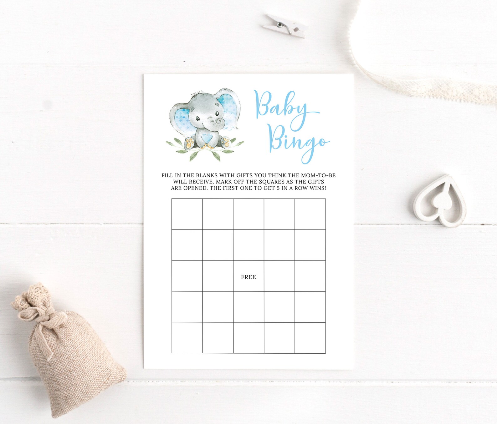 Baby Shower Bingo Game, Printable Bingo Card, Baby Shower Activity ...