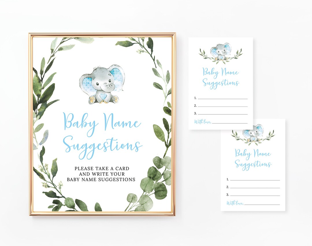 Baby Name Suggestions, Baby Shower Game, Printable Game, Baby Shower ...