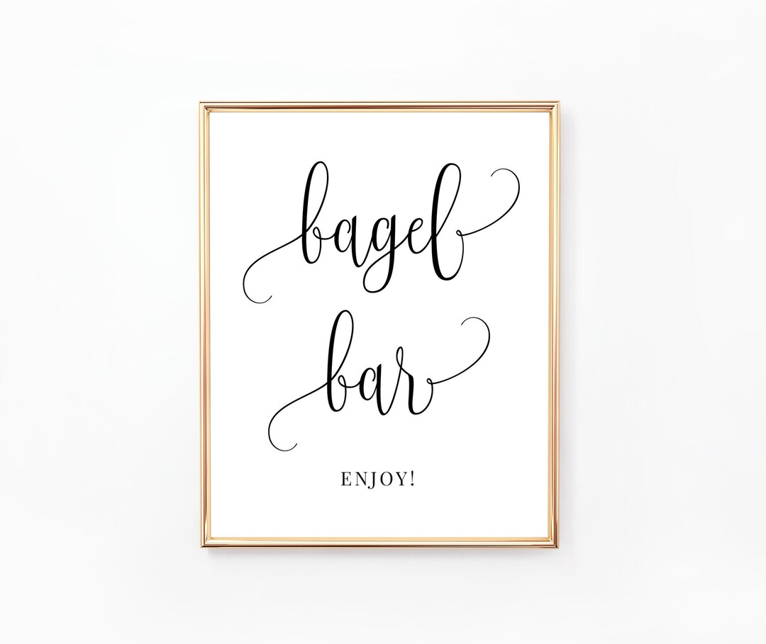 Bagel Bar Sign, Printable Food Sign, Wedding Food Sign, Printable Food ...