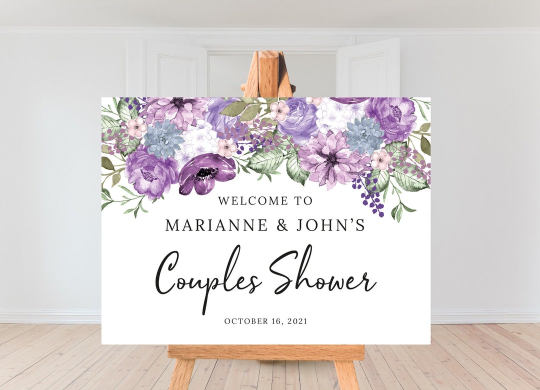 Floral Couples Shower Welcome Sign, Printable Sign, Wedding Shower ...