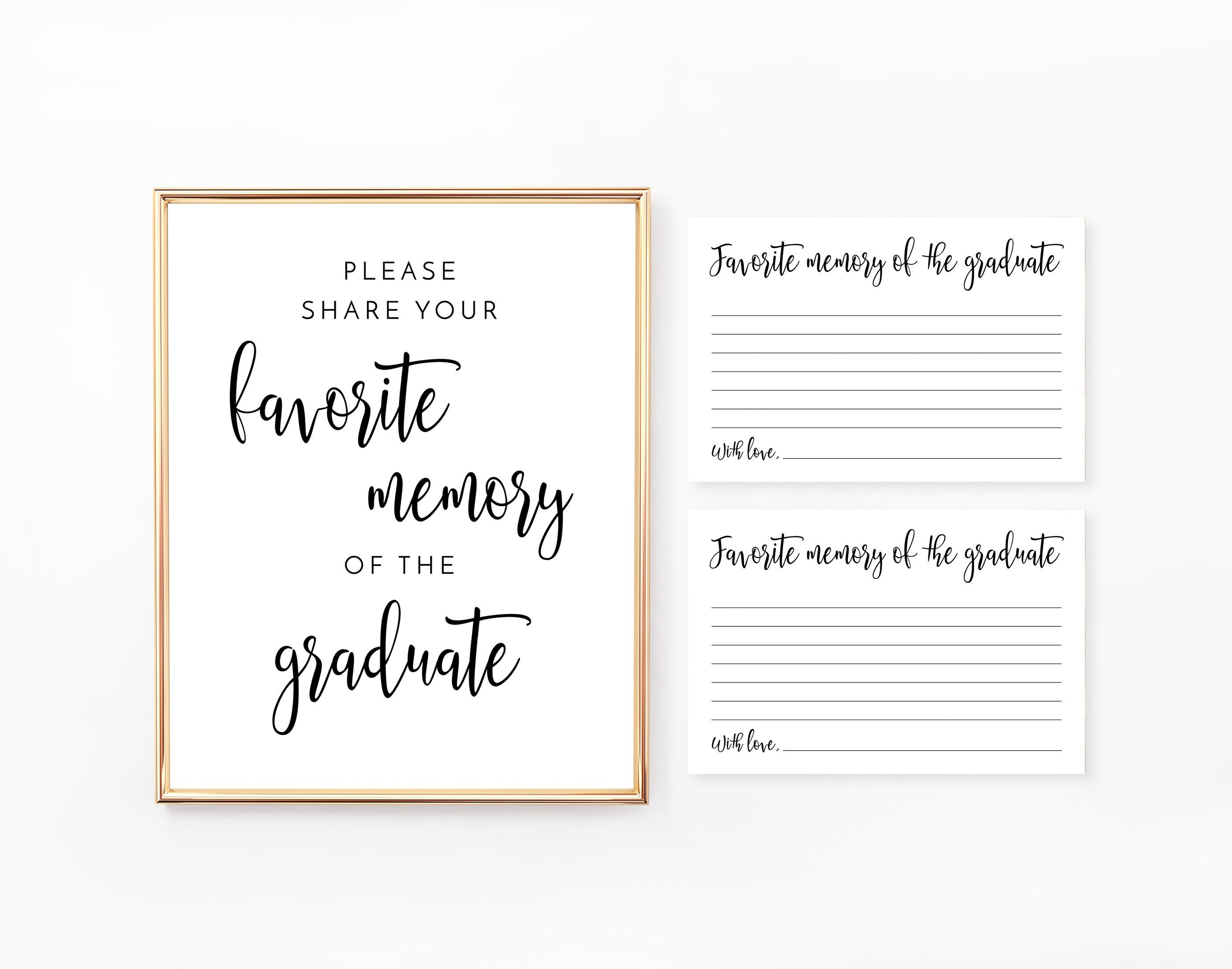 Favorite Memory of the Graduate Sign and Cards, Printable Graduation ...