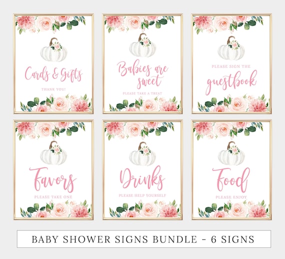 6 Baby Shower Signs Bundle Printable Signs Signage Pack | Etsy