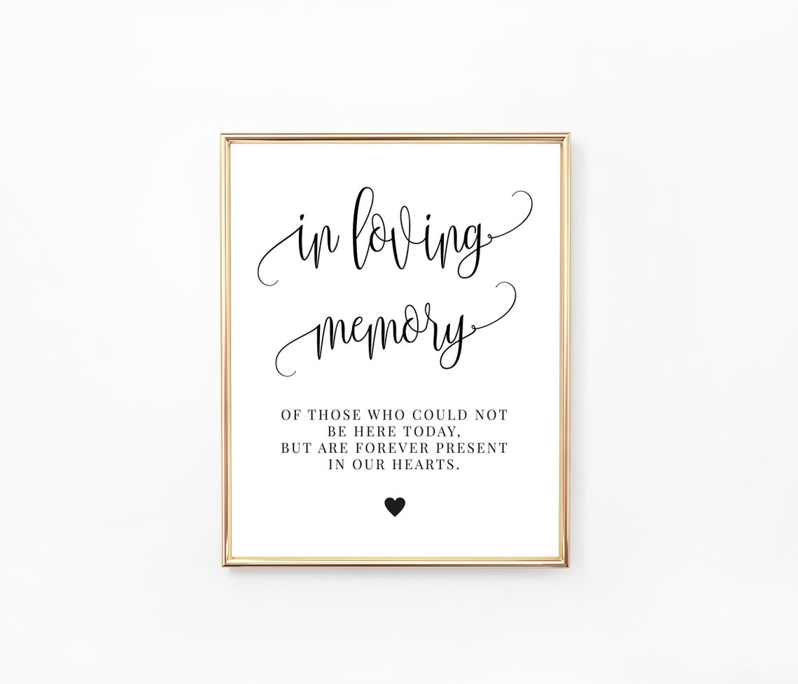In Loving Memory Printable Sign Memorial Table Sign - Etsy