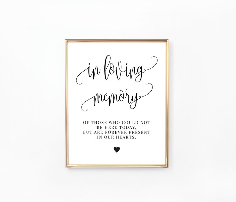 In Loving Memory Printable Sign Memorial Table Sign - Etsy