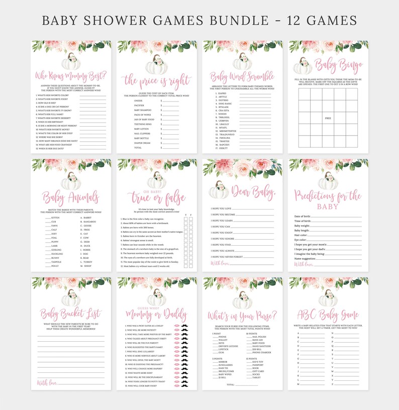 12 Baby Shower Games Bundle Shower Games Package Printable - Etsy