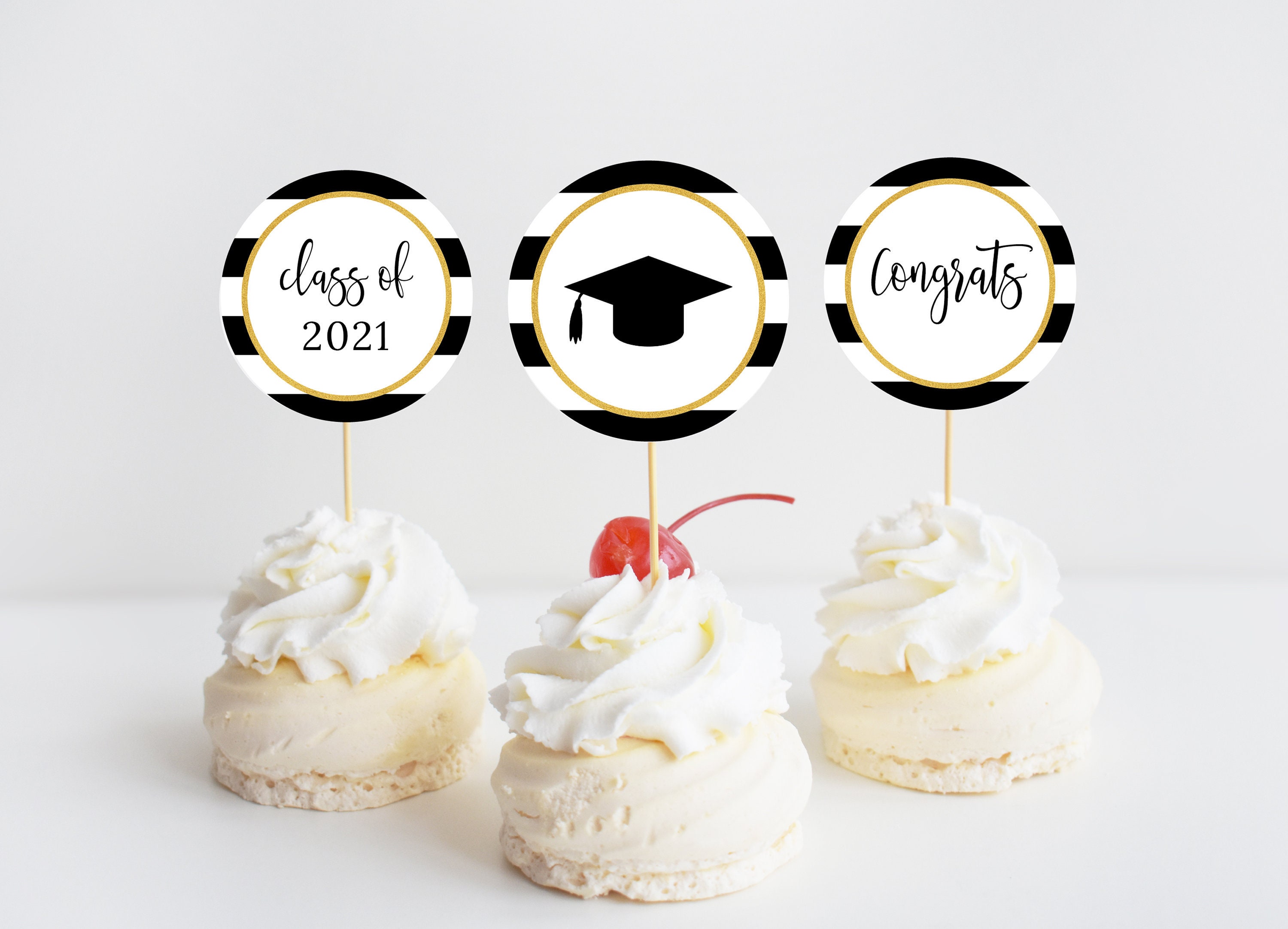 Graduation Cupcake Toppers Printable Cupcake Toppers Favor | Etsy