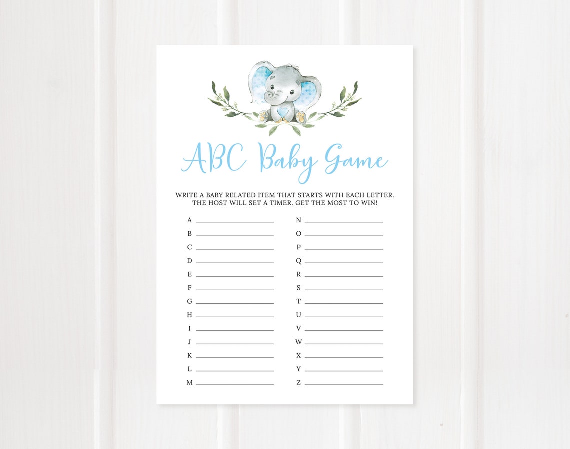 ABC Baby Game Baby Shower Games Baby Alphabet Baby ABC | Etsy