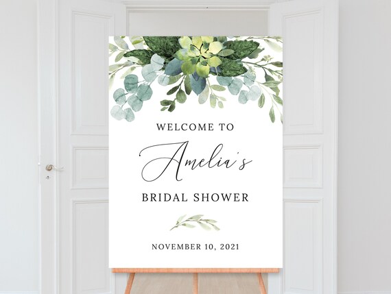Bridal Shower Welcome Sign Printable Floral Wedding Shower | Etsy