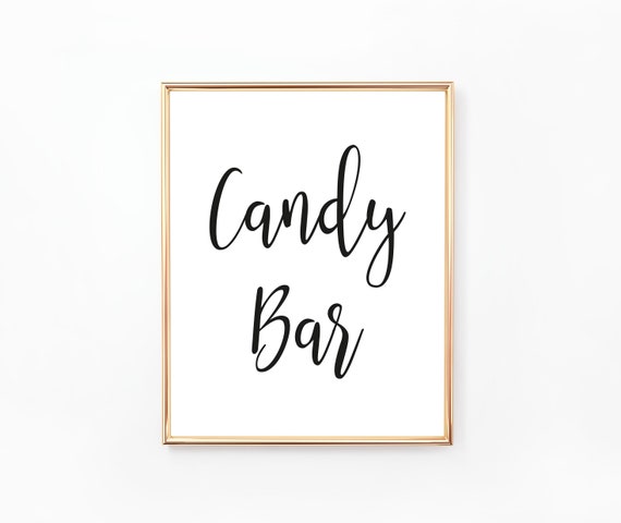 Candy Bar Sign Dessert Bar Sign Candy Buffet Sign Black and | Etsy