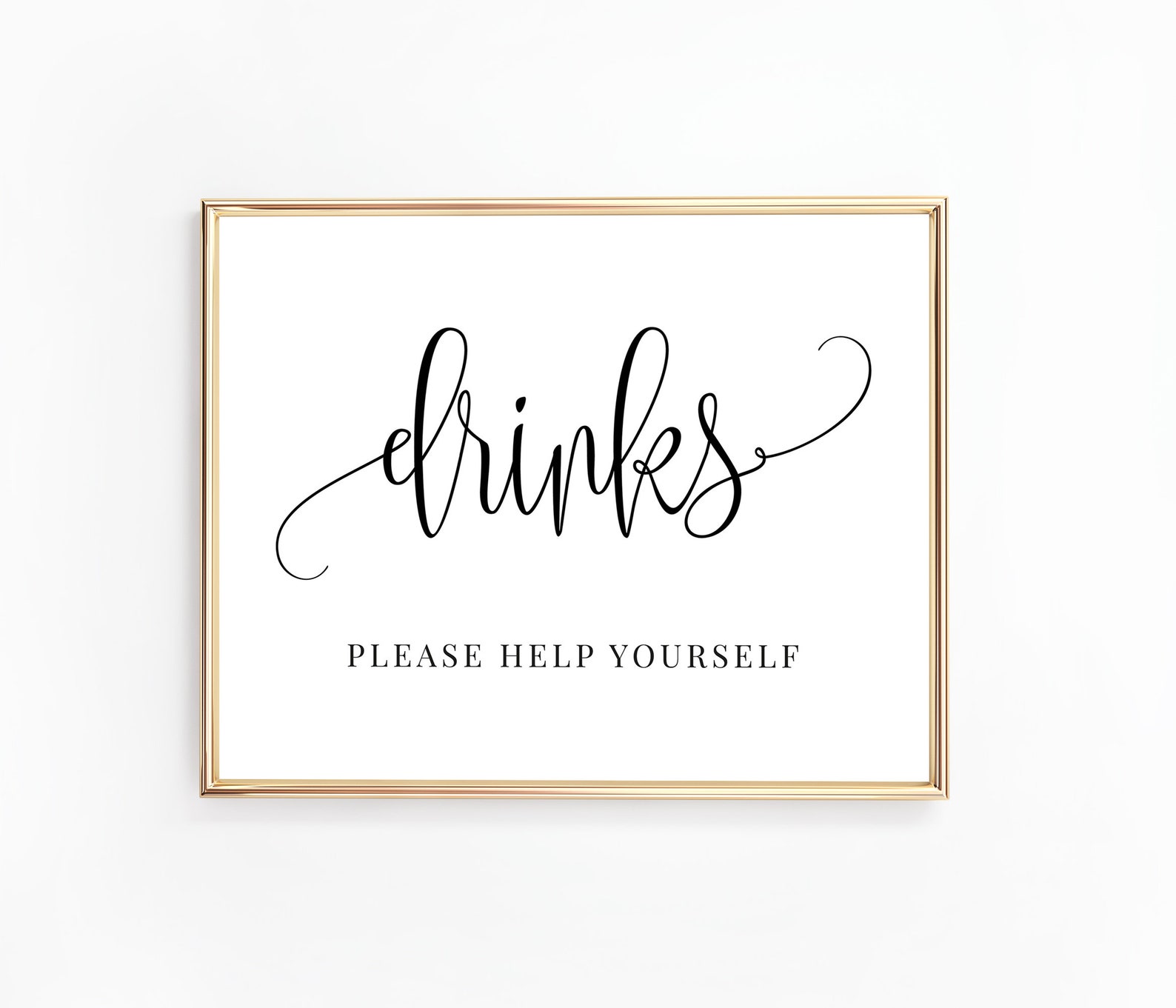 Drinks Printable Sign | Please Help Yourself to Drinks Sign | Wedding ...