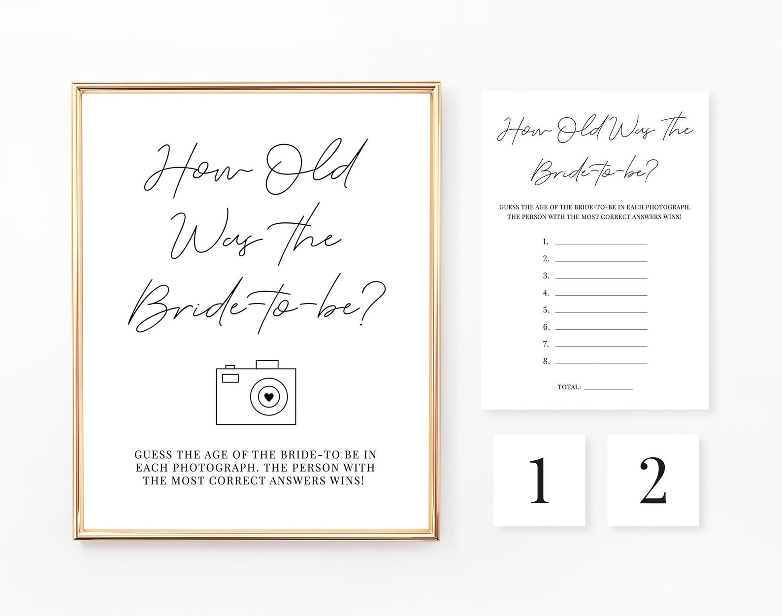 How Old Was the Bride-to-be? Bridal Shower Games, Guessing Game ...