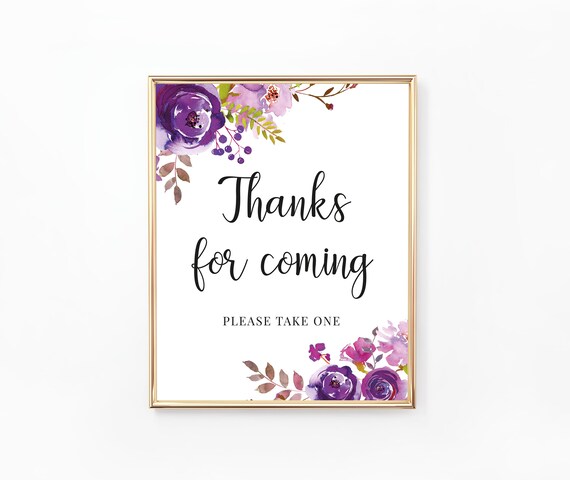 Thanks for Coming Sign Floral Thank You for Coming Sign | Etsy