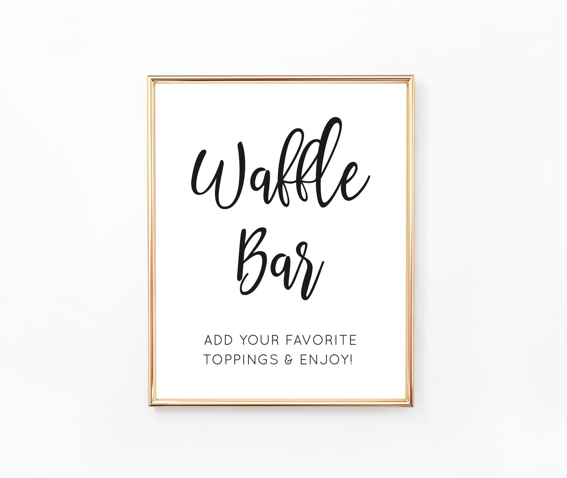 Waffle Bar Sign, Printable Dessert Table Sign, Buffet, Candy Table Sign ...