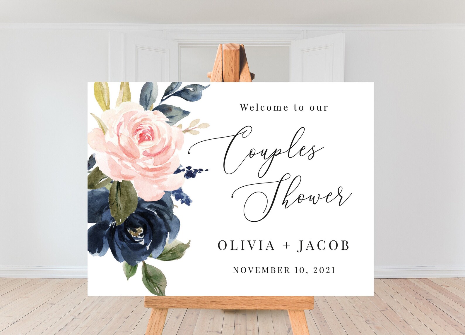 Couples Shower Welcome Sign Printable Floral Wedding - Etsy