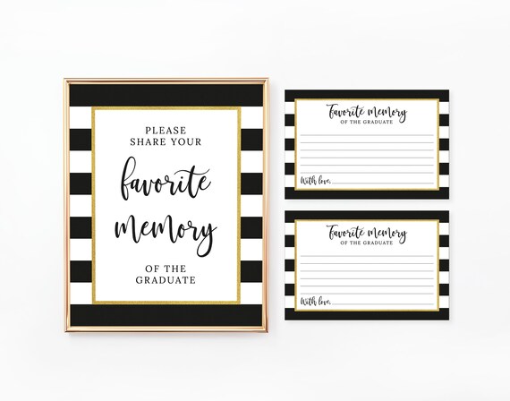 Favorite Memory of the Graduate Sign and Cards Printable - Etsy