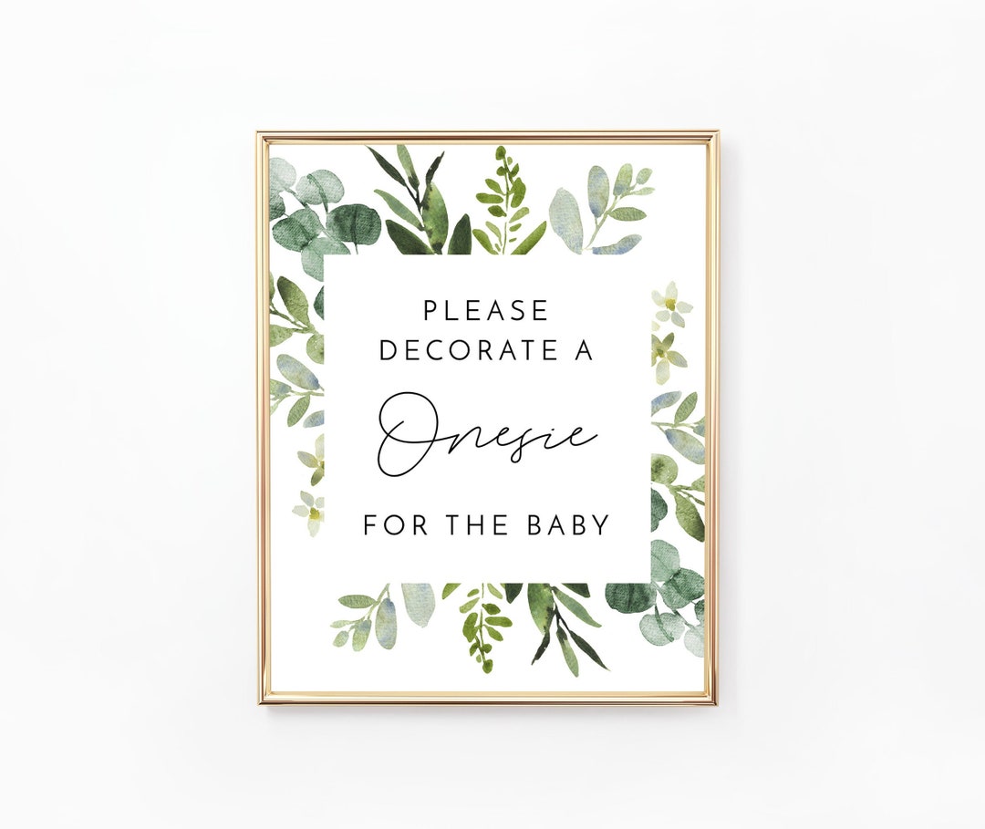 Decorate a Onesie Sign, Baby Shower Sign, Onesie Decorating Station ...