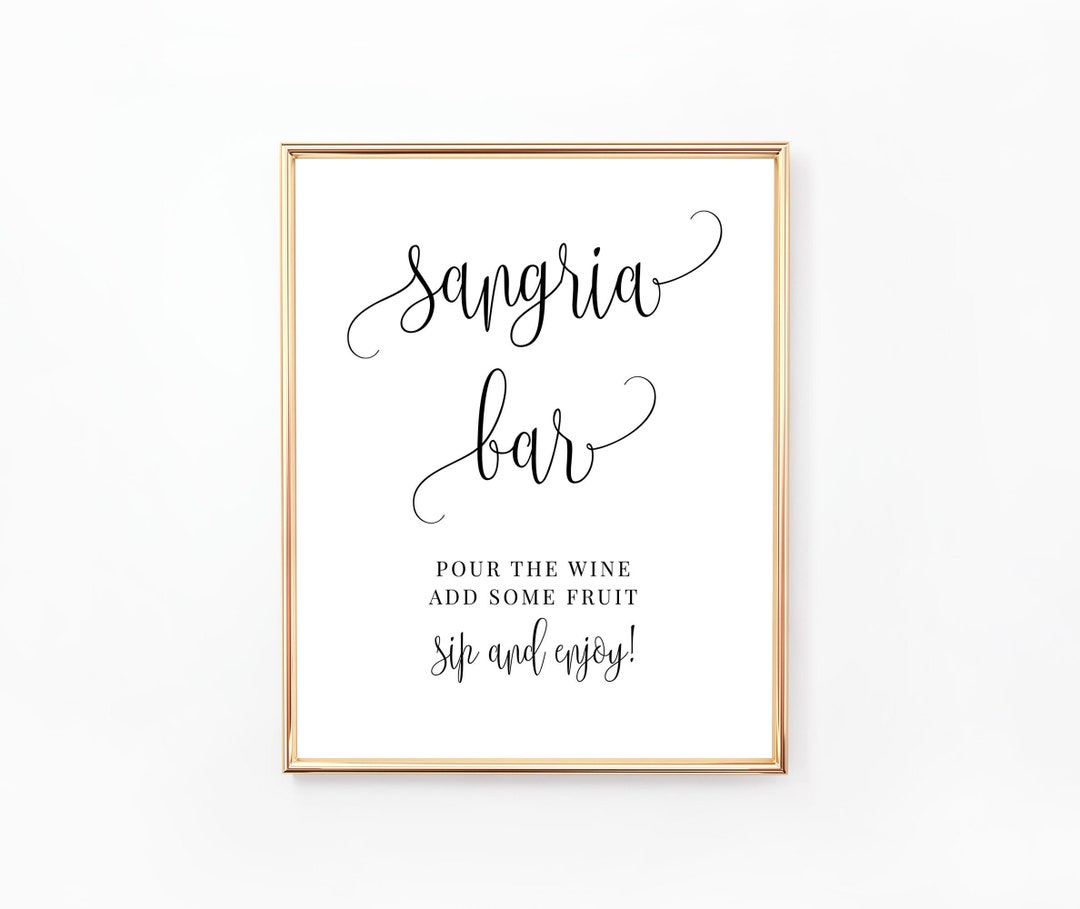 Sangria Bar Sign, Wedding Sangria Bar, Printable Sign, Wedding Bar Sign ...