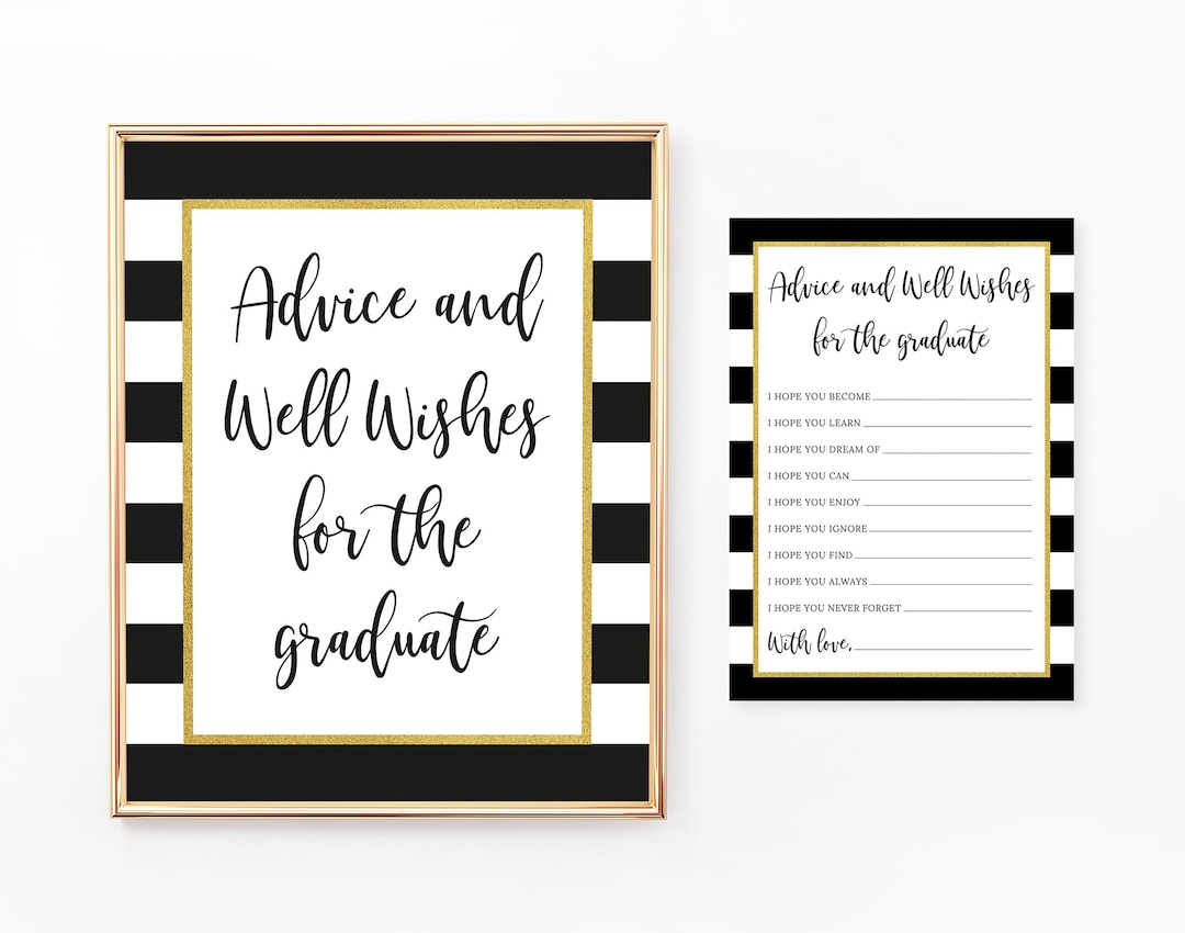Advice and Well Wishes for the Graduate Sign and Cards, Printable ...