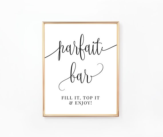 Parfait Bar Sign Yogurt Bar Sign Bridal Shower Decorations - Etsy